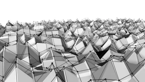 White animated low poly background. 3d r... | Stock Video | Pond5