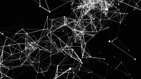 white animated particles on a black back... | Stock Video | Pond5