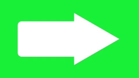 White arrow sign on green screen chroma ... | Stock Video | Pond5
