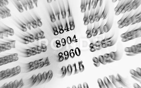 White background with many numbers focus zoom in perspective ~ Clip Art ...