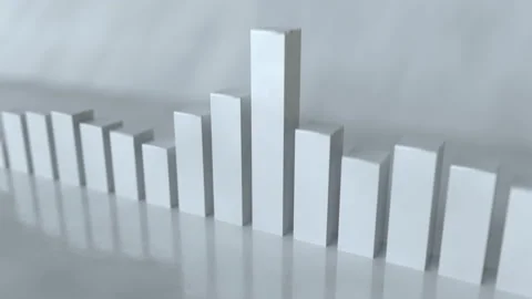 White bars of spectrum analyzer 3D rende... | Stock Video | Pond5