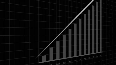 White on black modern graph animation of... | Stock Video | Pond5