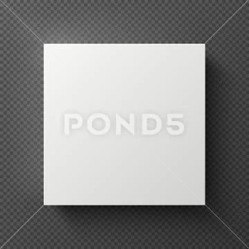 White blank 3d square box with shadow. Sample cardboard container top ...