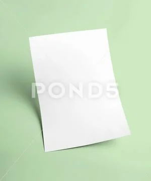 White blank document paper template with green background: Royalty Free ...