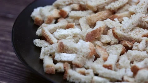 White Bread Crackers Rotating. Bread Cri... | Stock Video | Pond5