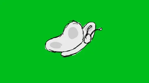 White Butterfly - Animation - Hand-Drawn... | Stock Video | Pond5