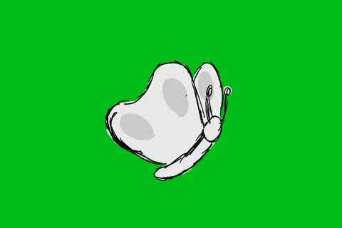White Butterfly - Animation - Hand-Drawn... | Stock Video | Pond5