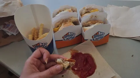 White Castle Fast Food Restaurant Fries | Stock Video | Pond5