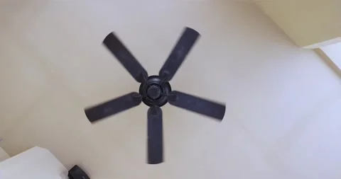 White ceiling fan spinning. Asian style.... | Stock Video | Pond5
