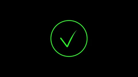 White Check mark symbol animation on bla... | Stock Video | Pond5
