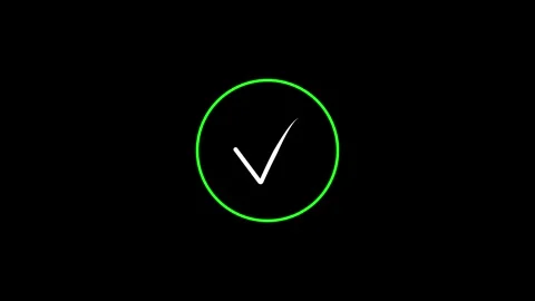 White Check mark symbol animation on bla... | Stock Video | Pond5