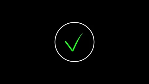 White Check mark symbol animation on bla... | Stock Video | Pond5