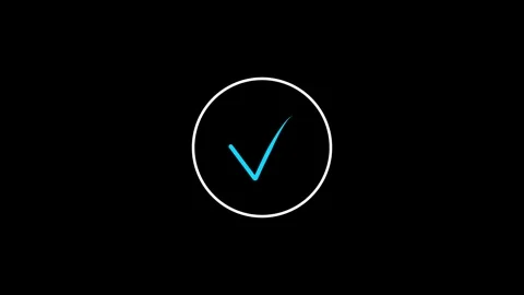 White Check mark symbol animation on bla... | Stock Video | Pond5
