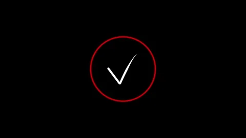 White Check mark symbol animation on bla... | Stock Video | Pond5