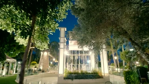 White chuppa with flowers view from belo... | Stock Video | Pond5