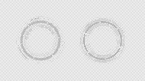 White circle rotation with HUD UI techno... | Stock Video | Pond5