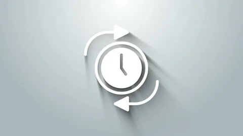 White Clock with arrow icon isolated on ... | Stock Video | Pond5