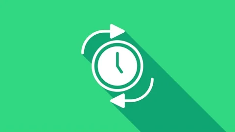 White Clock with arrow icon isolated on ... | Stock Video | Pond5