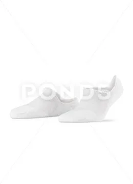 Photograph: White color short mini socks mockup for design isolated on ...