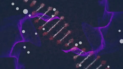 White dots floating and dna structure sp... | Stock Video | Pond5