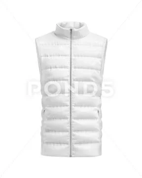 A White Down Nylon Vest Front View Isolated on a white Background ~ Hi ...