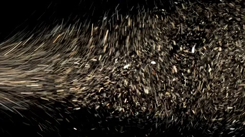 White dust particles fast moving lighted... | Stock Video | Pond5