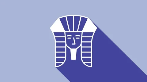 White Egyptian pharaoh icon isolated on ... | Stock Video | Pond5