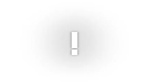 White exclamation mark icon with shadow ... | Stock Video | Pond5