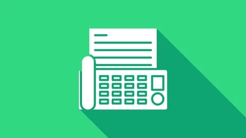 White Fax machine icon isolated on green... | Stock Video | Pond5