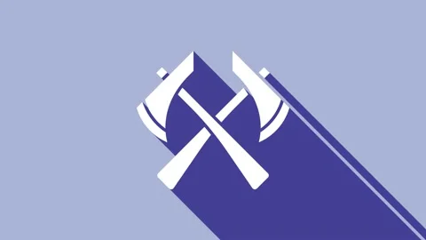 White Firefighter axe icon isolated on p... | Stock Video | Pond5