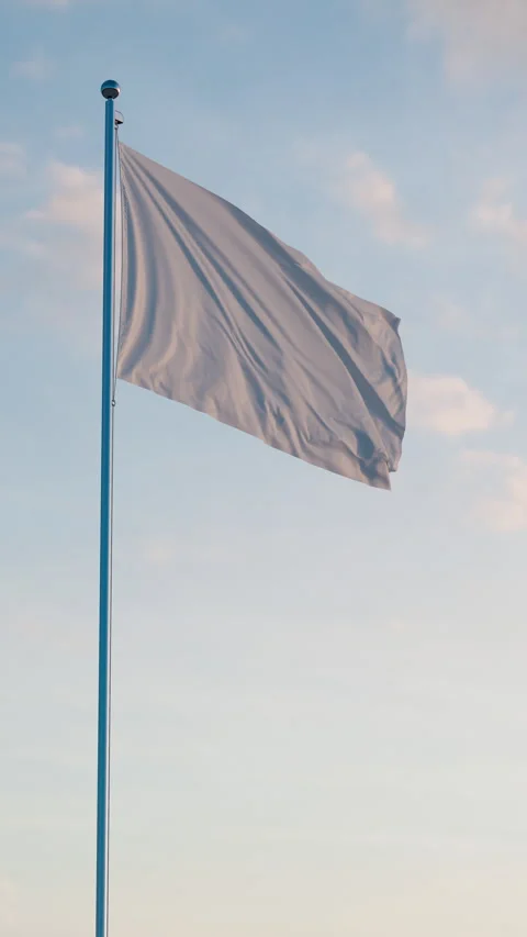 White Flag Vertical Cinematic Realistic ... | Stock Video | Pond5