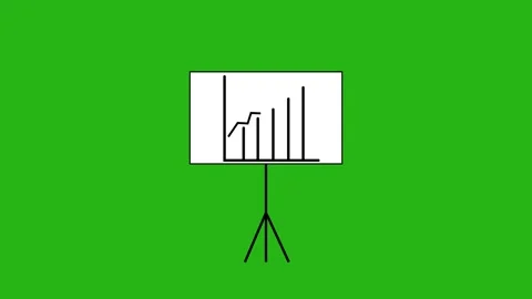 White flip chart with bar graph on a tri... | Stock Video | Pond5