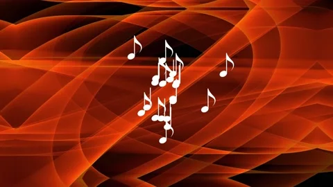 White flying musical notes on smoke back... | Stock Video | Pond5