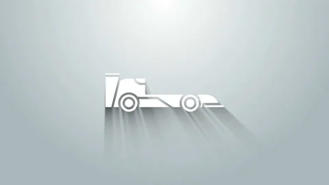 White Formula race car icon isolated on ... | Stock Video | Pond5