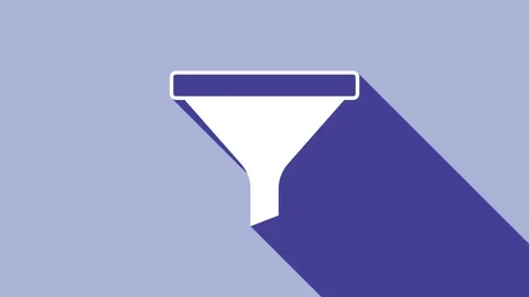 White Funnel or filter icon isolated on ... | Stock Video | Pond5