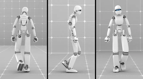 White futuristic robot walking indoor- B... | Stock Video | Pond5