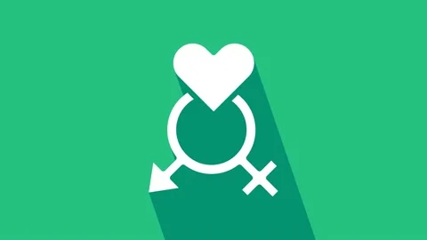 White Gender icon isolated on green back... | Stock Video | Pond5