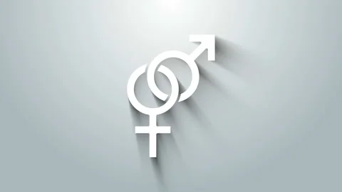 White Gender icon isolated on grey backg... | Stock Video | Pond5