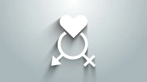 White Gender icon isolated on grey backg... | Stock Video | Pond5