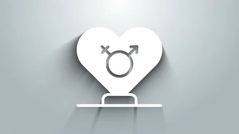 White Gender icon isolated on grey backg... | Stock Video | Pond5