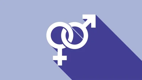 White Gender icon isolated on purple bac... | Stock Video | Pond5
