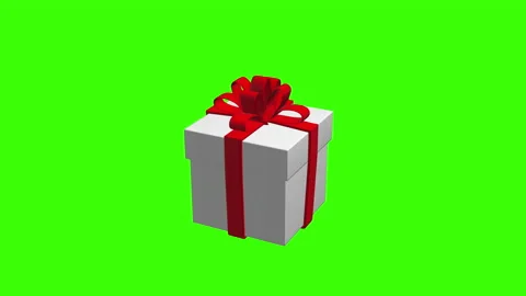 White gift box animation on green screen... | Stock Video | Pond5