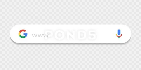 White google search bar vector on a transparent background. Editorial ...