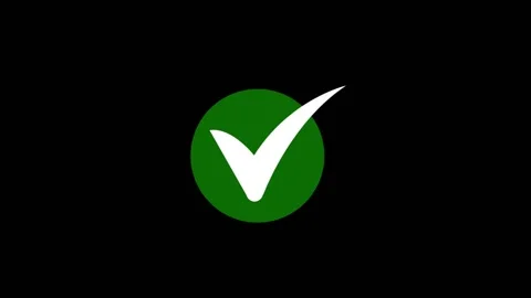 white Green check mark animated on round... | Stock Video | Pond5