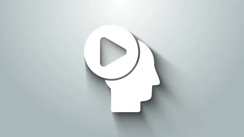 White Head people with play button icon ... | Stock Video | Pond5
