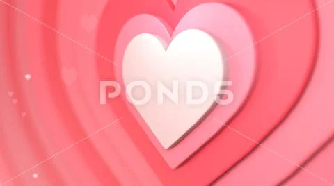 White Heart icon with Multiple Heart Shapes on a Red background ...
