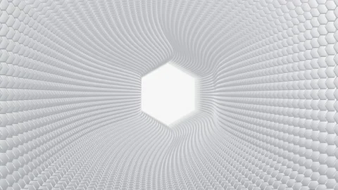 White hexagon tunnel wave loop animation... | Stock Video | Pond5