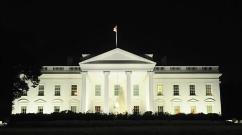 White House Night Time Stock Video Footage | Royalty Free White House ...