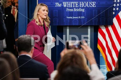 Photograph: White House press secretary Karoline Leavitt holds first daily press briefing, W ...