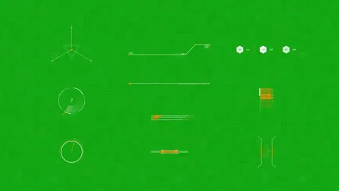 White HUD Details Animation on Green Scr... | Stock Video | Pond5